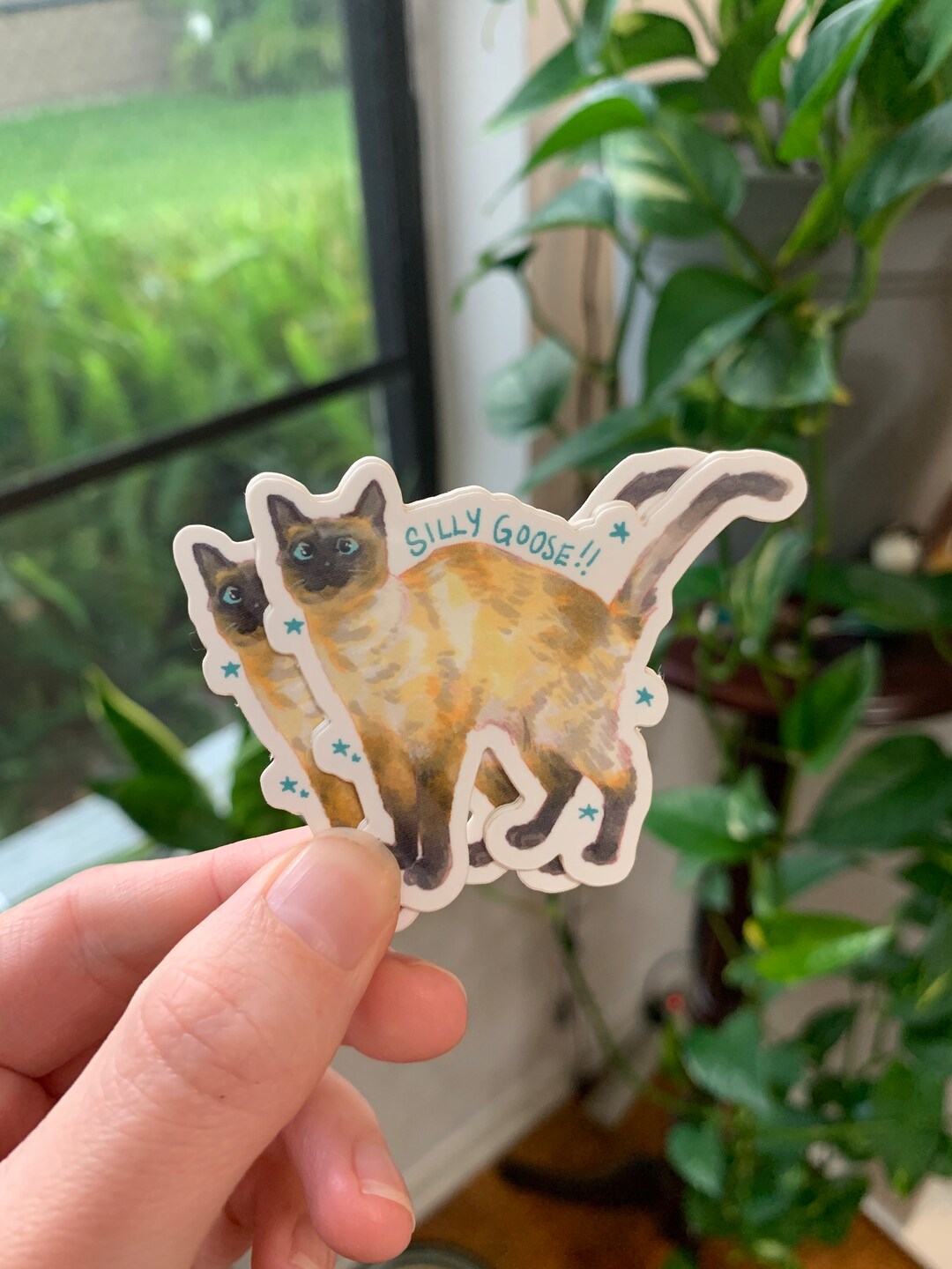 Silly Goose Kitty Sticker - Etsy