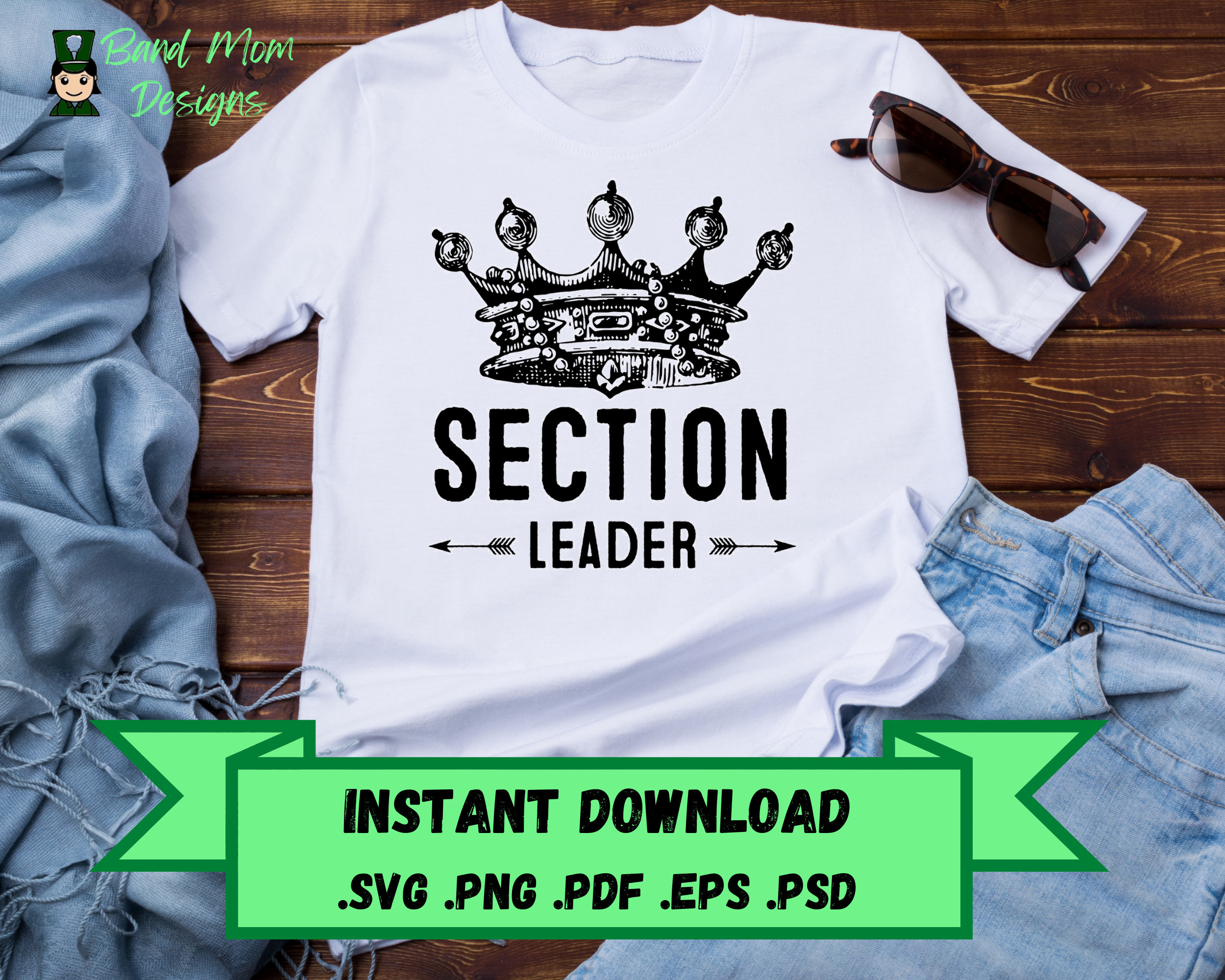 Marching Band Section Leader Crown Digital Download, Sublimation ...