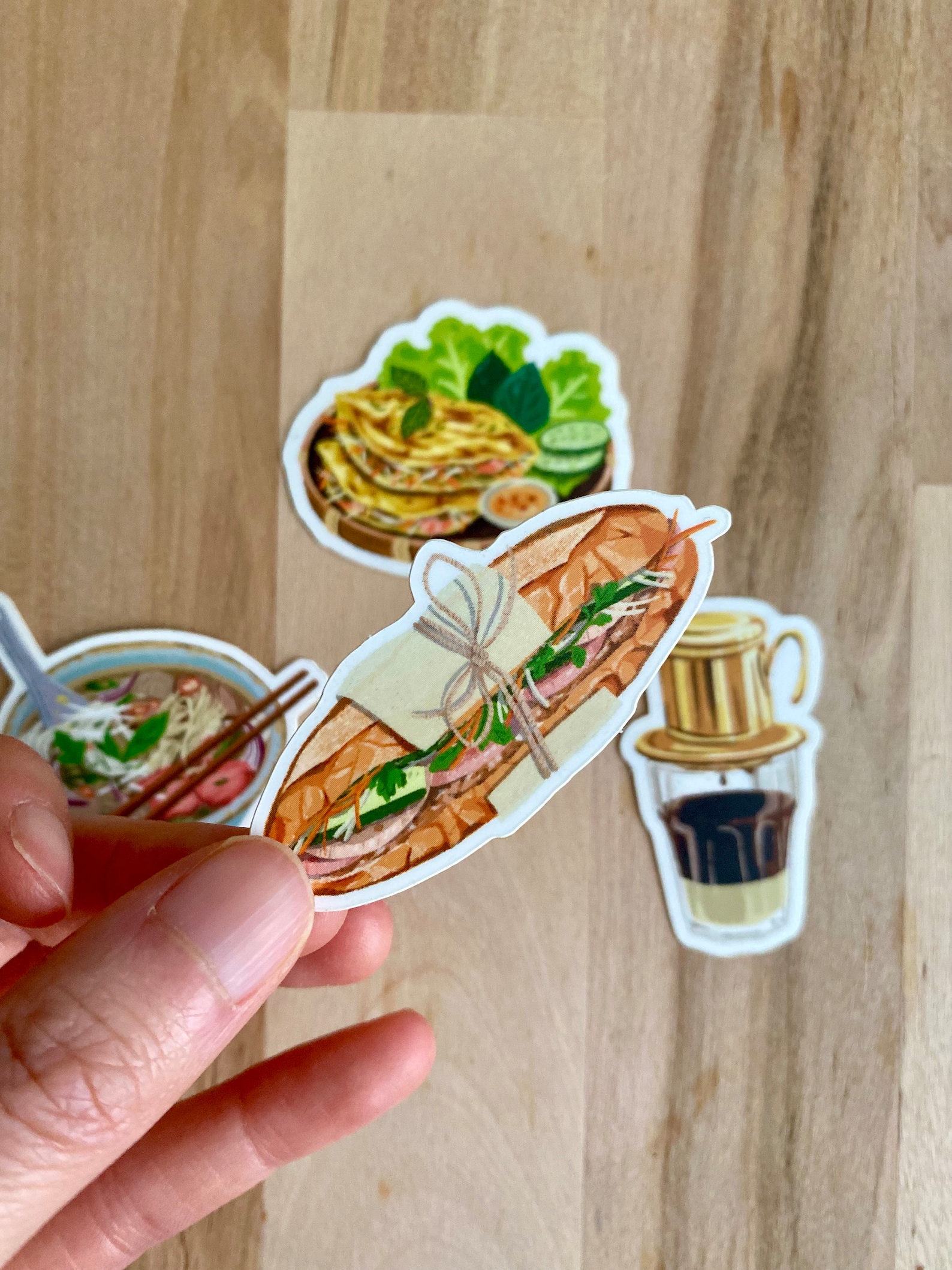 Vietnamese Food Stickers Phở, Bánh Mì, Cà Phê, Bánh Xèo Stickers - Etsy