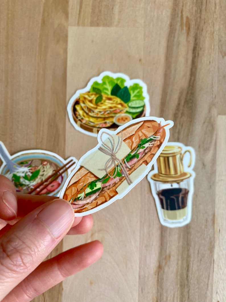 Vietnamese Food Stickers Phở, Bánh Mì, Cà Phê, Bánh Xèo Stickers - Etsy