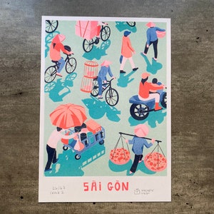 Saigon A4 Risograph Poster / Vietnam / Poster / Decoration ...