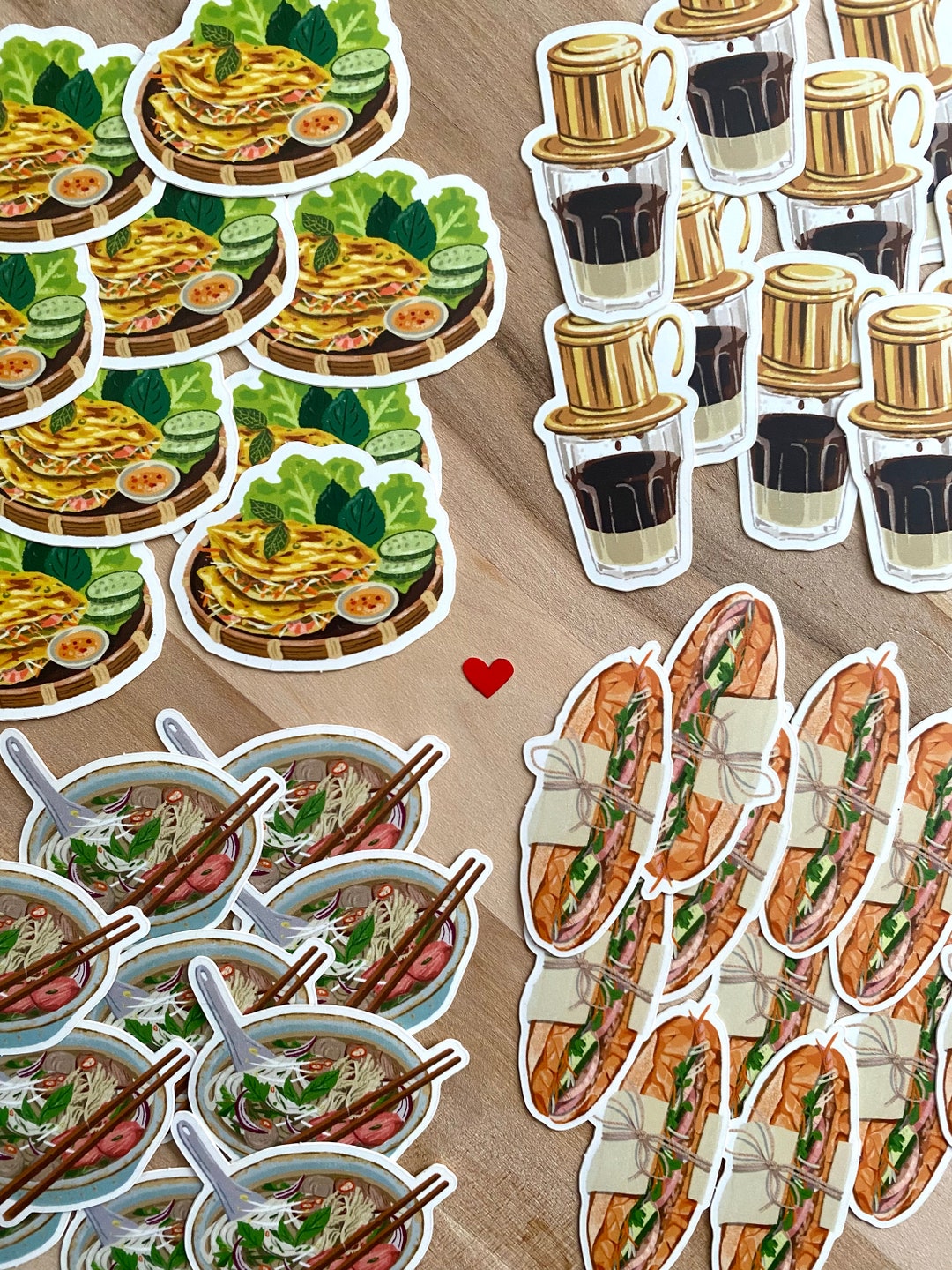Vietnamese Food Stickers Phở, Bánh Mì, Cà Phê, Bánh Xèo Stickers - Etsy