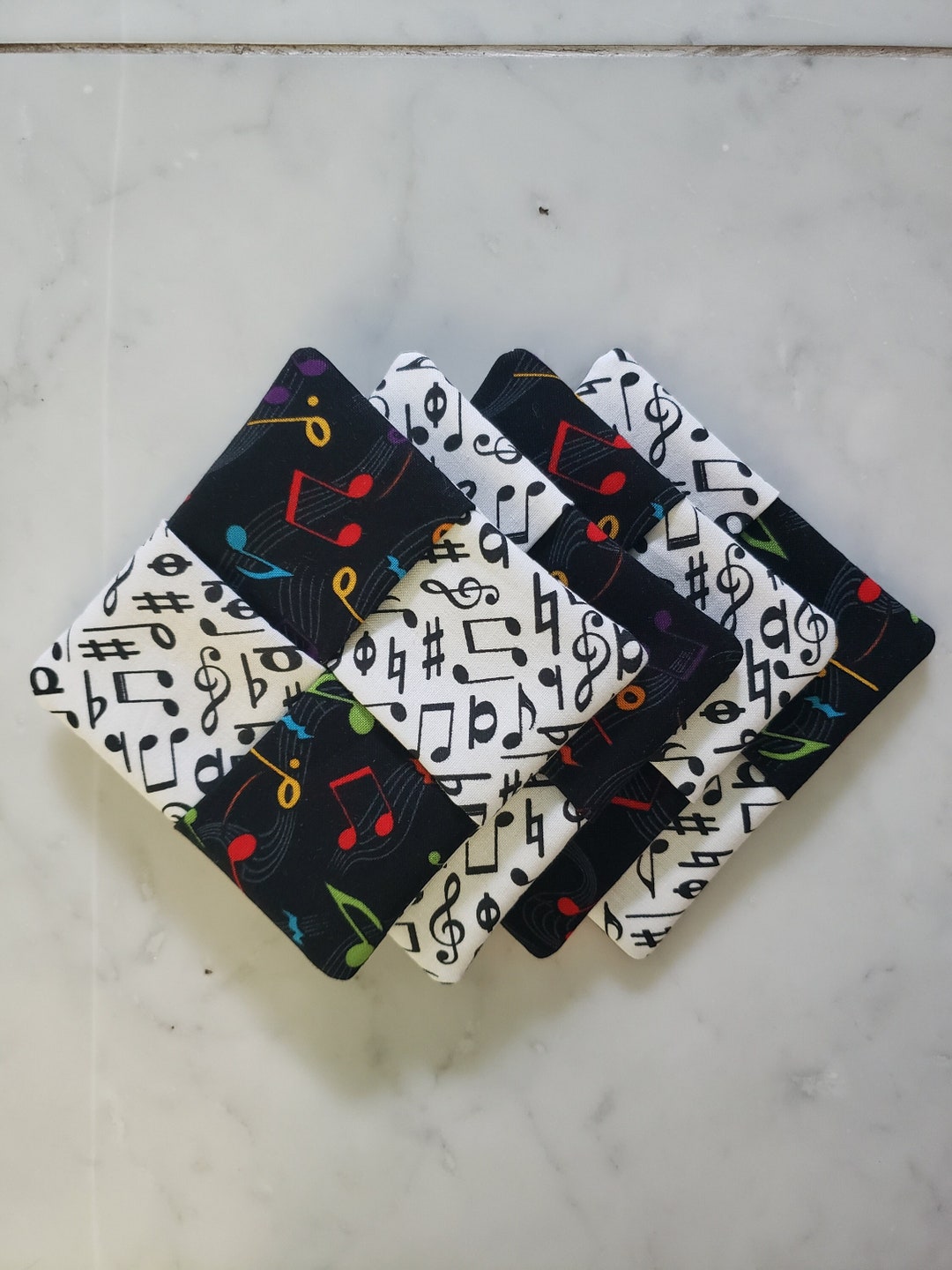 Music Note Coasters - Set of 4 Coasters - Fabric Coasters - Hobby ...