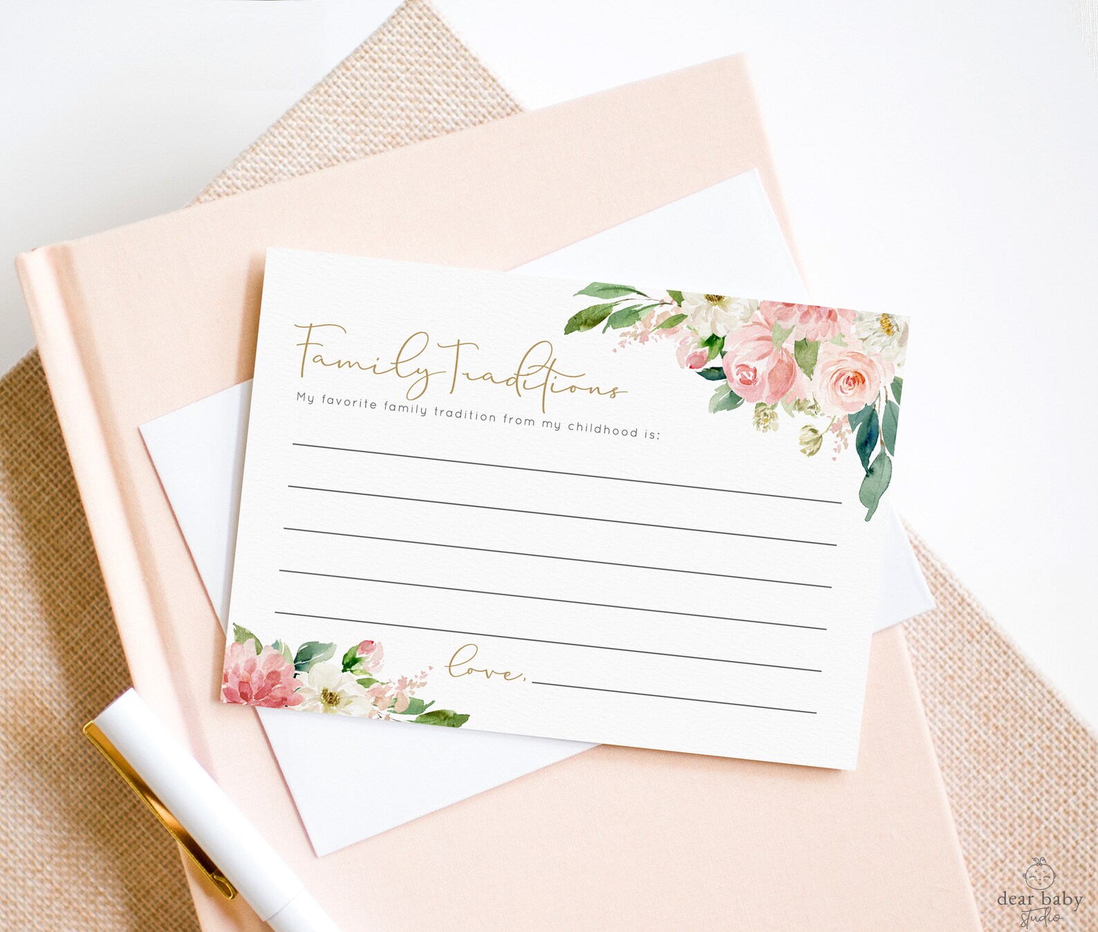 Family Traditions Card Baby Shower Template Printable Baby - Etsy