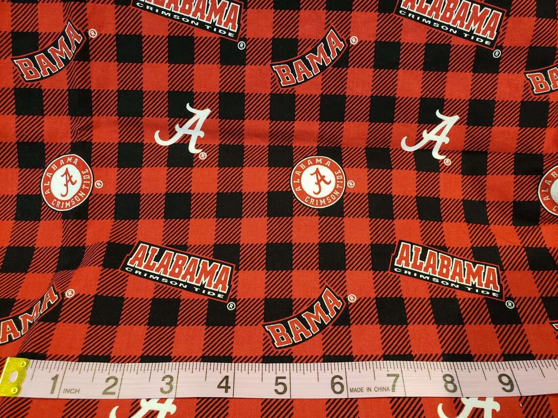 Alabama Crimson Tide College Football 100% Cotton Fabric 1/4 - Etsy Ireland