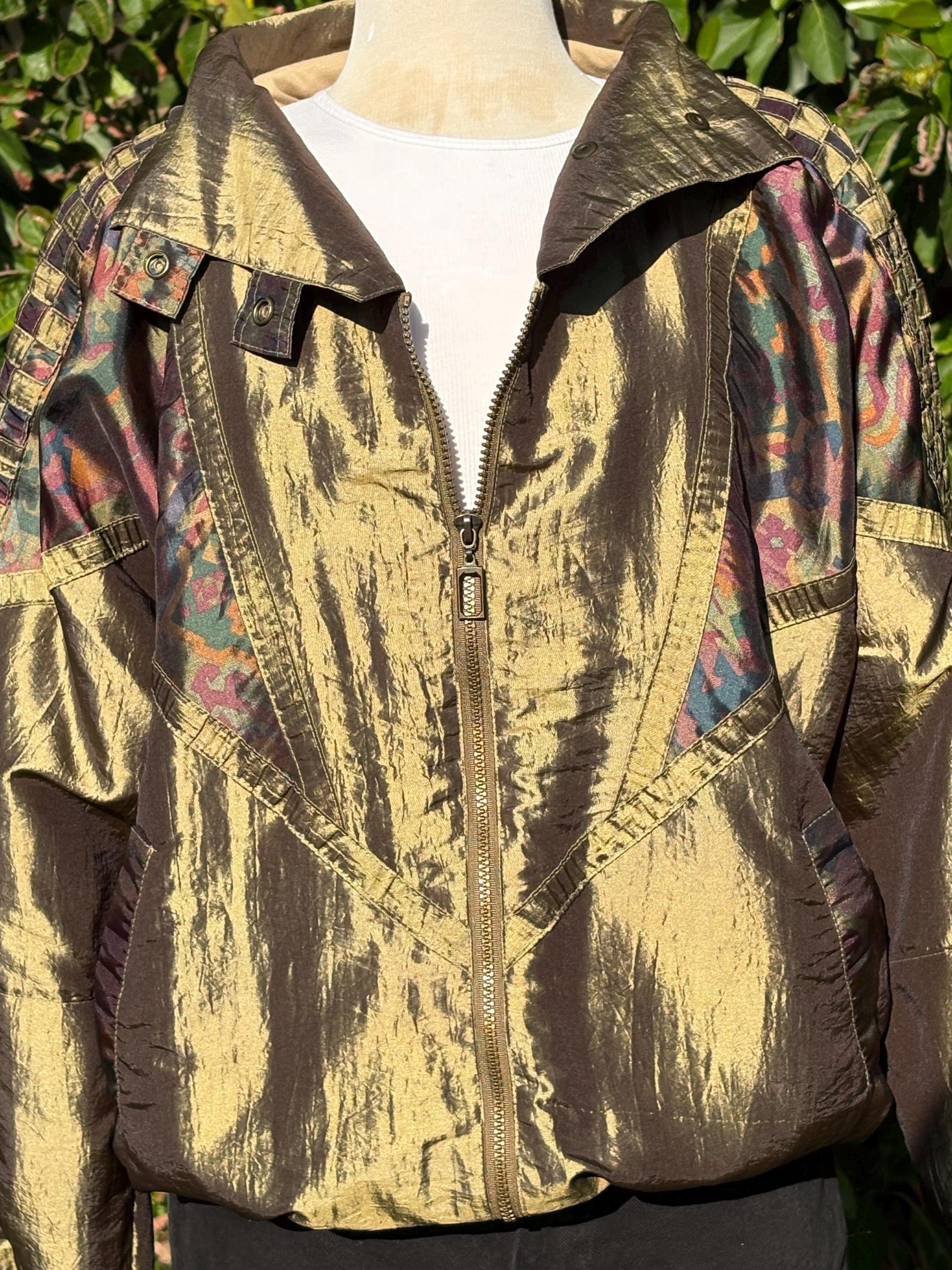 Vintage Great Cavalier Shiny Metallic Zip-up Bomber Ski Jacket With ...
