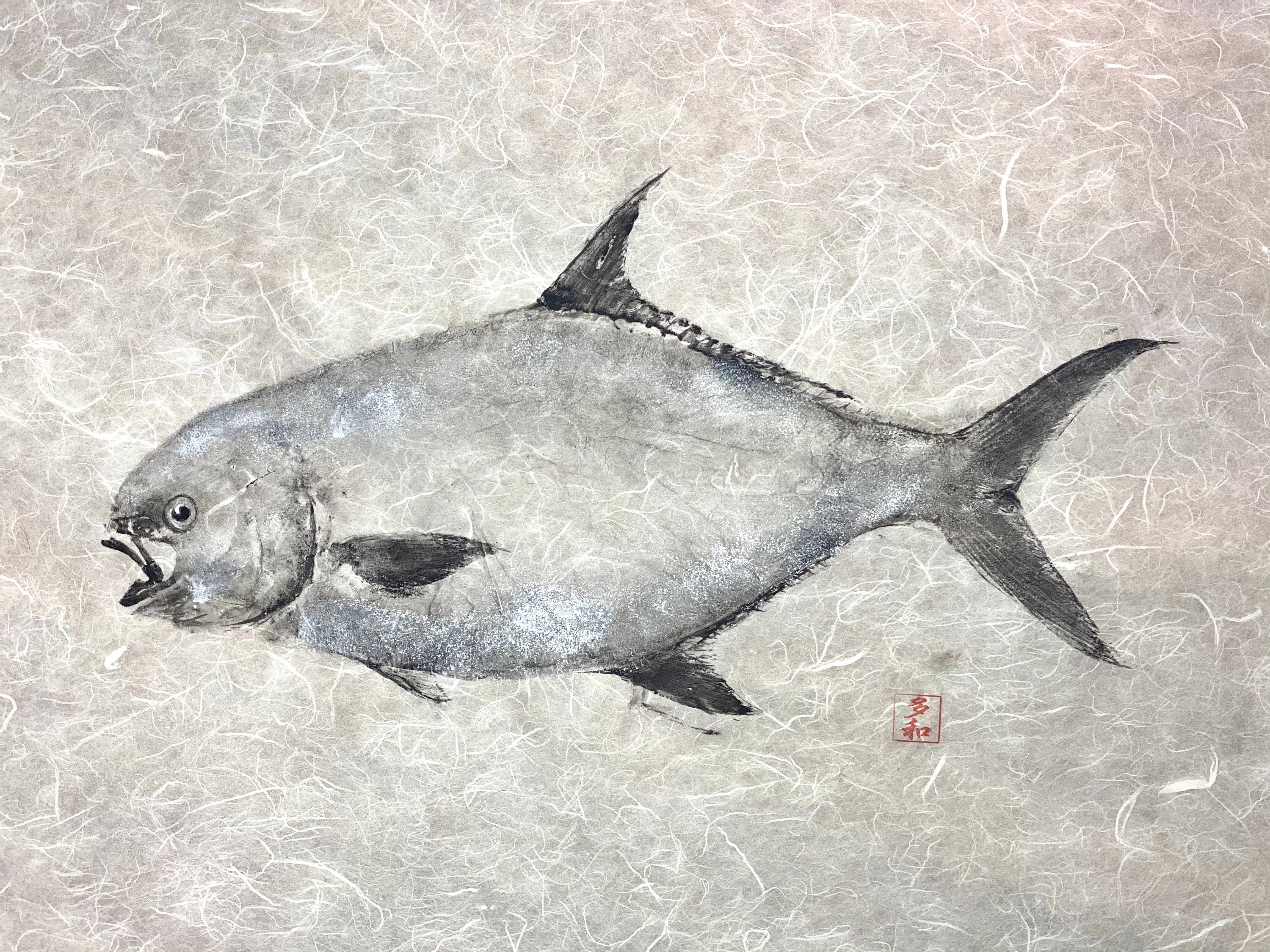 Gyotaku Print of a 15 head to Fork Pompano - Etsy