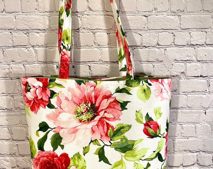 Women's Bright Floral Tote Bag Women's Gift, Floral Tote Bag, Spring ...