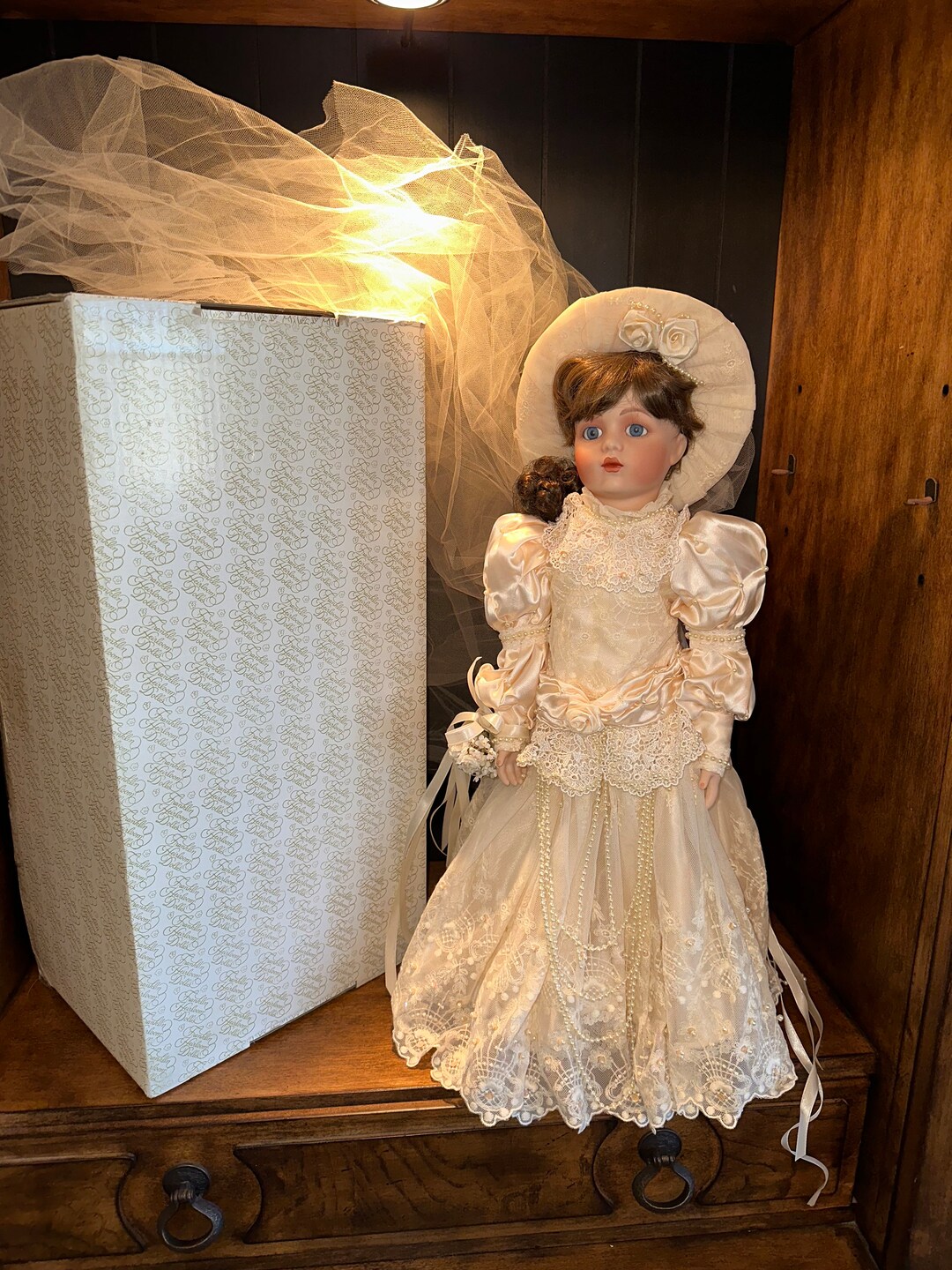 PRICE DROP Bebe Bru French Heirloom Bride Doll collectible franklin ...