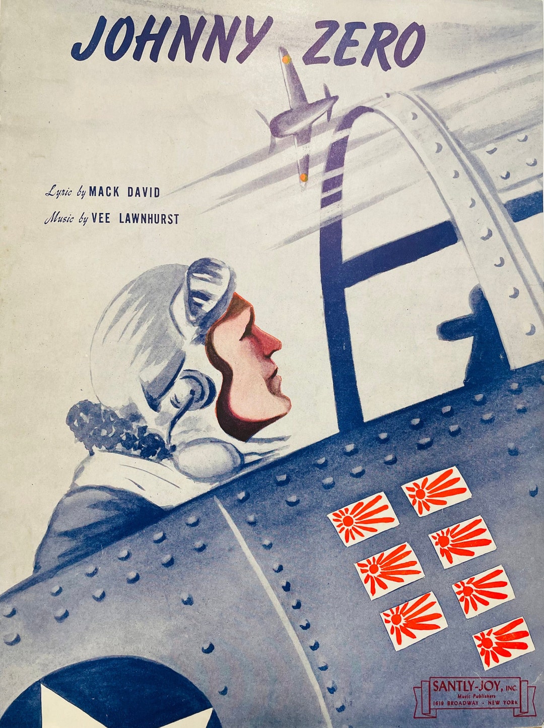 Johnny Zero 1943 Artwork- Military Mack David Vee Lawnhurst Sheet Music ...