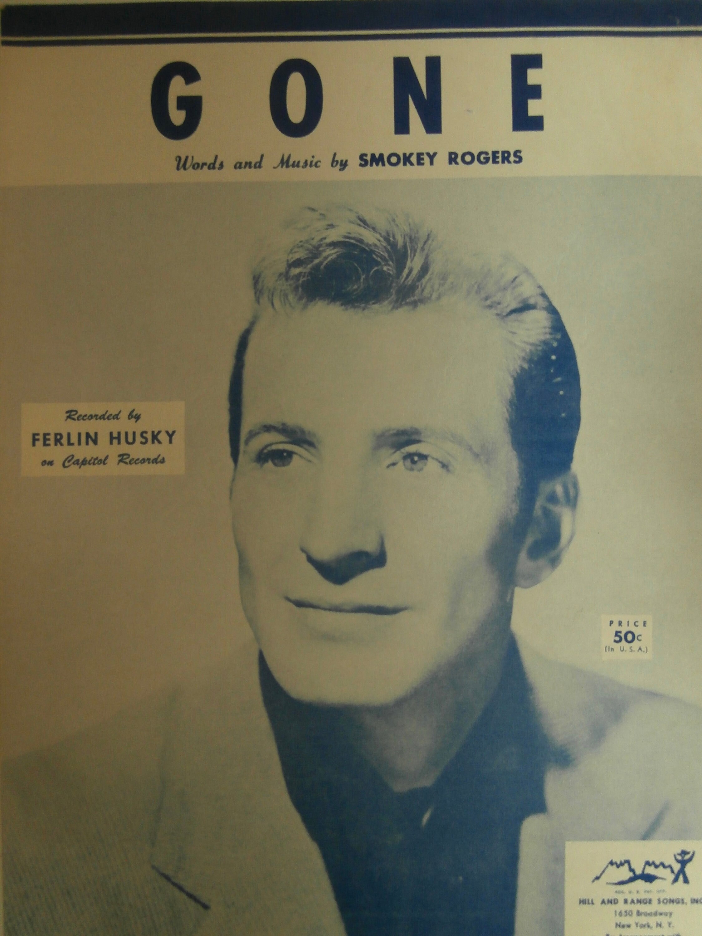 Gone 1952 Ferlin Husky Smokey Rogers Sheet Music