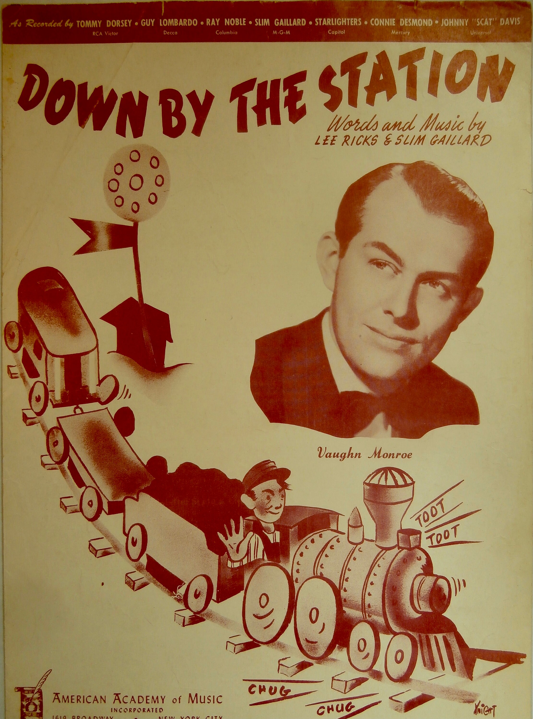 Down By The Station 1948 Vaughn Monroe Lee Ricks Slim Gaillard Sheet Music