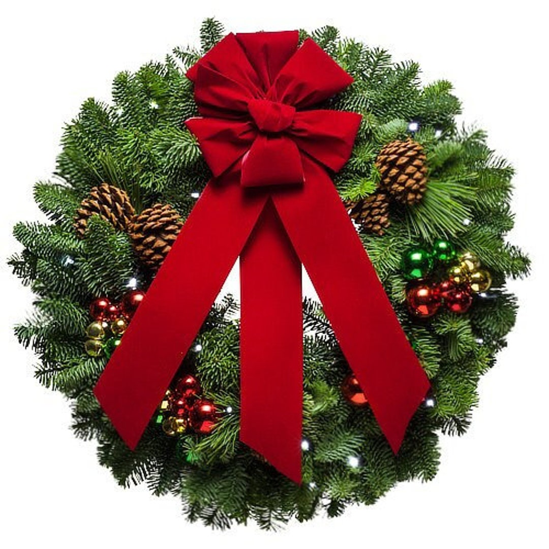 Christmas Wreaths With Lights Jingle Bells Pre-lit Wreaths - Etsy