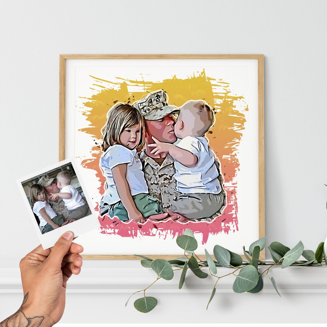 Custom Fathers Day Portrait From Photo Personalized Pop Art Unique ...