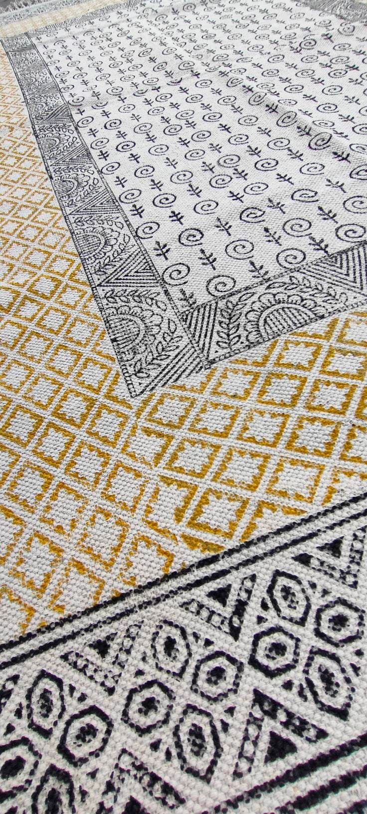 Cotton Rug's / Hand Block Printed Cotton Rugs Carpet Dhurrie With ...