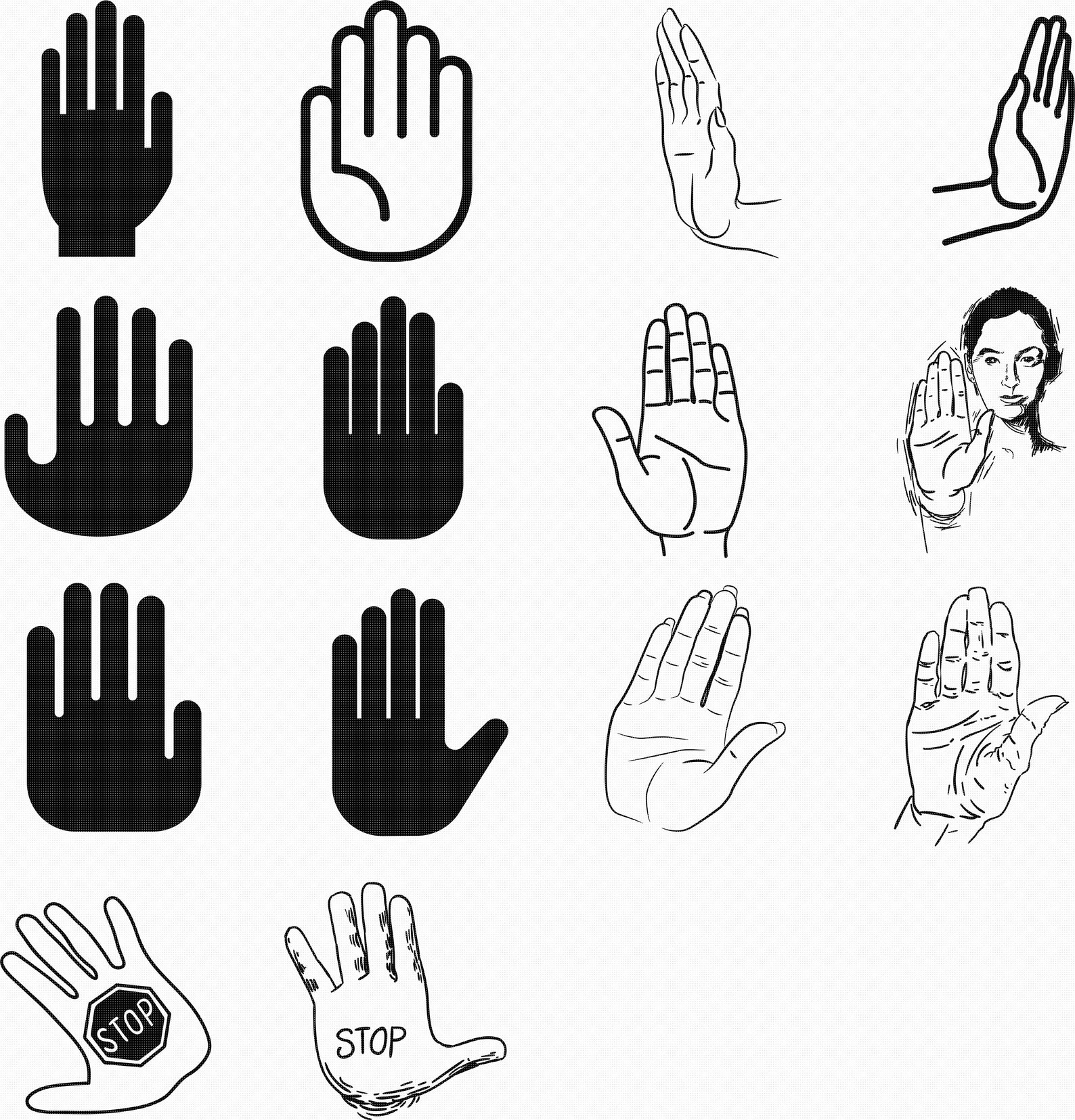 Stop Hand Sign Svg Eps Png Dxf Clipart for Cricut and - Etsy