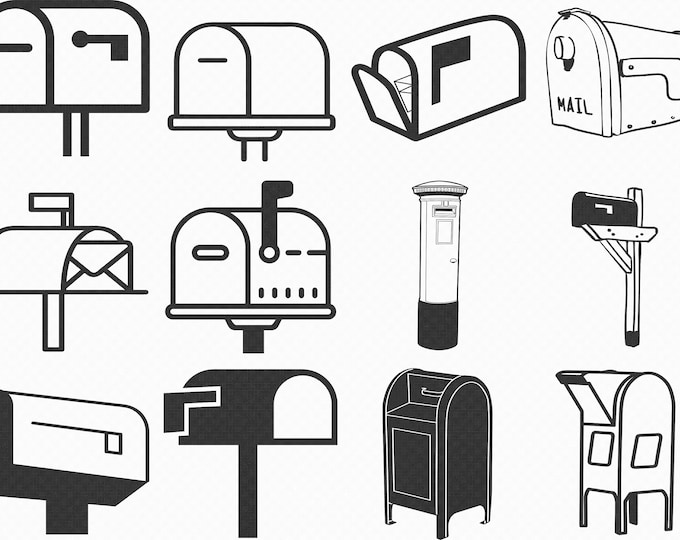 Mailbox SVG 5 Mailbox DXF, Mailbox PNG, Mailbox Clipart, Mailbox ...