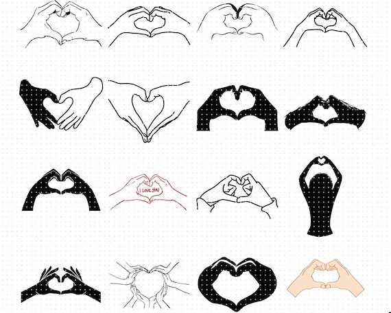 Hand Heart Sign Svg Eps Png Dxf Clipart for Cricut and - Etsy