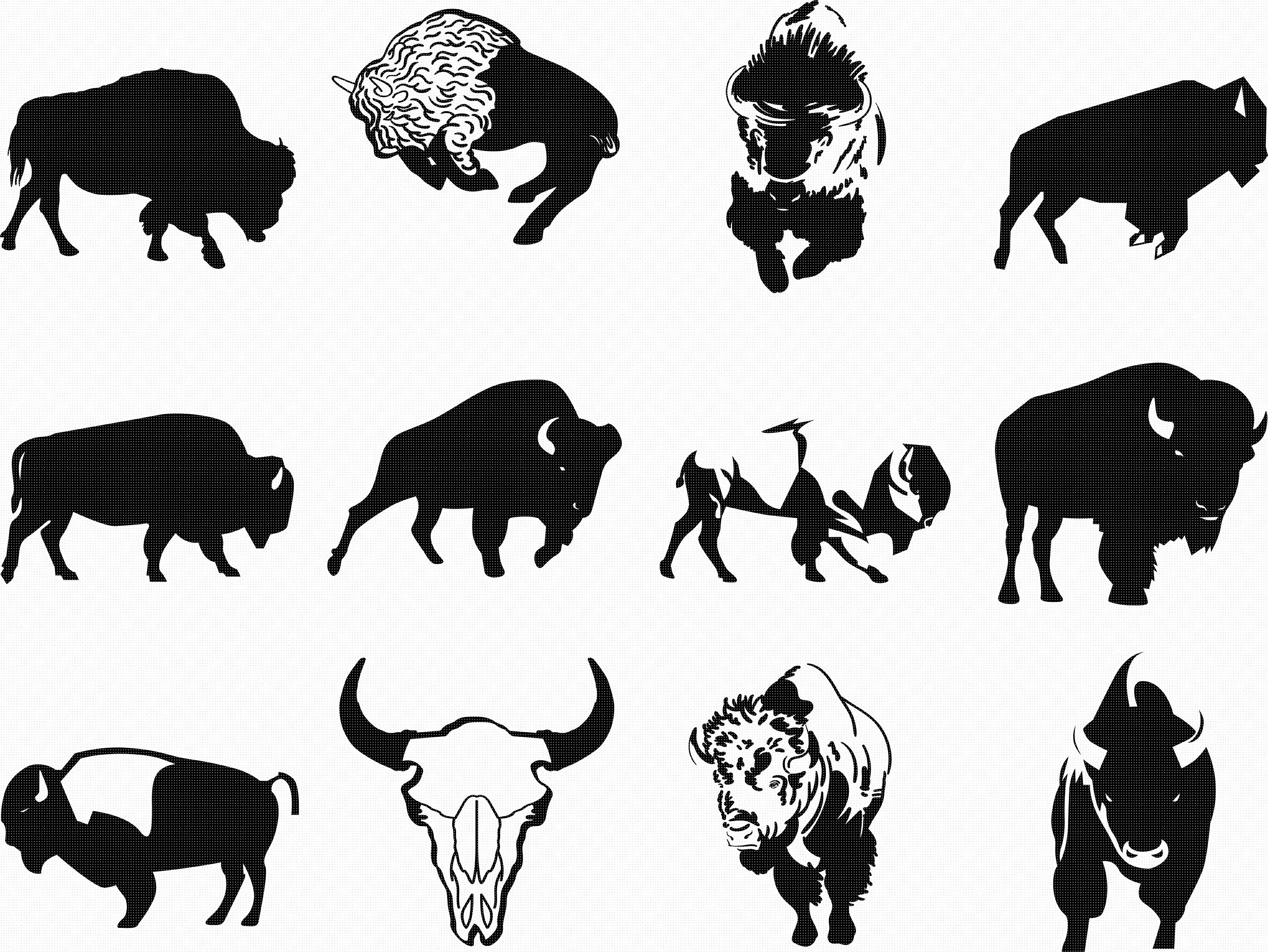 Bison Svg Eps Png Dxf Clipart for Cricut and Silhouette - Etsy