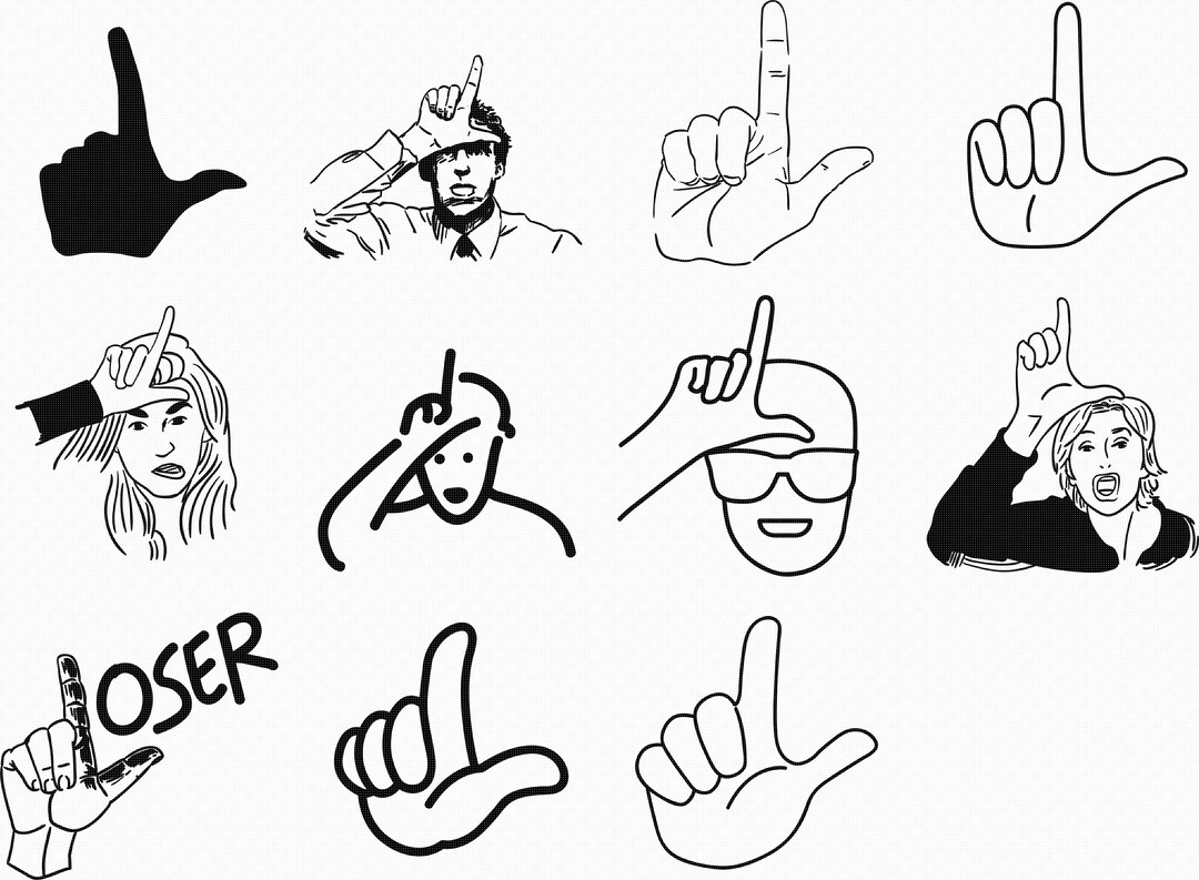 Loser Hand Gesture Svg, Eps, Png, Dxf, Clipart for Cricut and ...