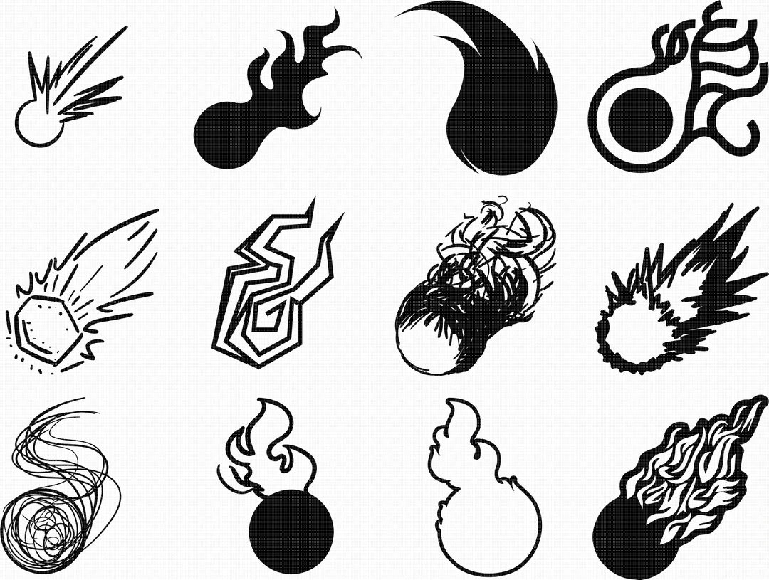 Fireball Fire Ball Comet Meteor Svg, Eps, Png, Dxf, Clipart for Cricut ...