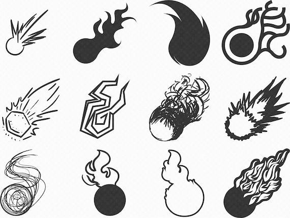 Fireball Fire Ball Comet Meteor Svg Eps Png Dxf Clipart | Etsy Australia