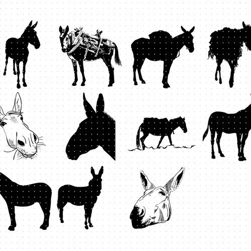 Mule Svg Eps Png Dxf Clipart for Cricut and Silhouette - Etsy