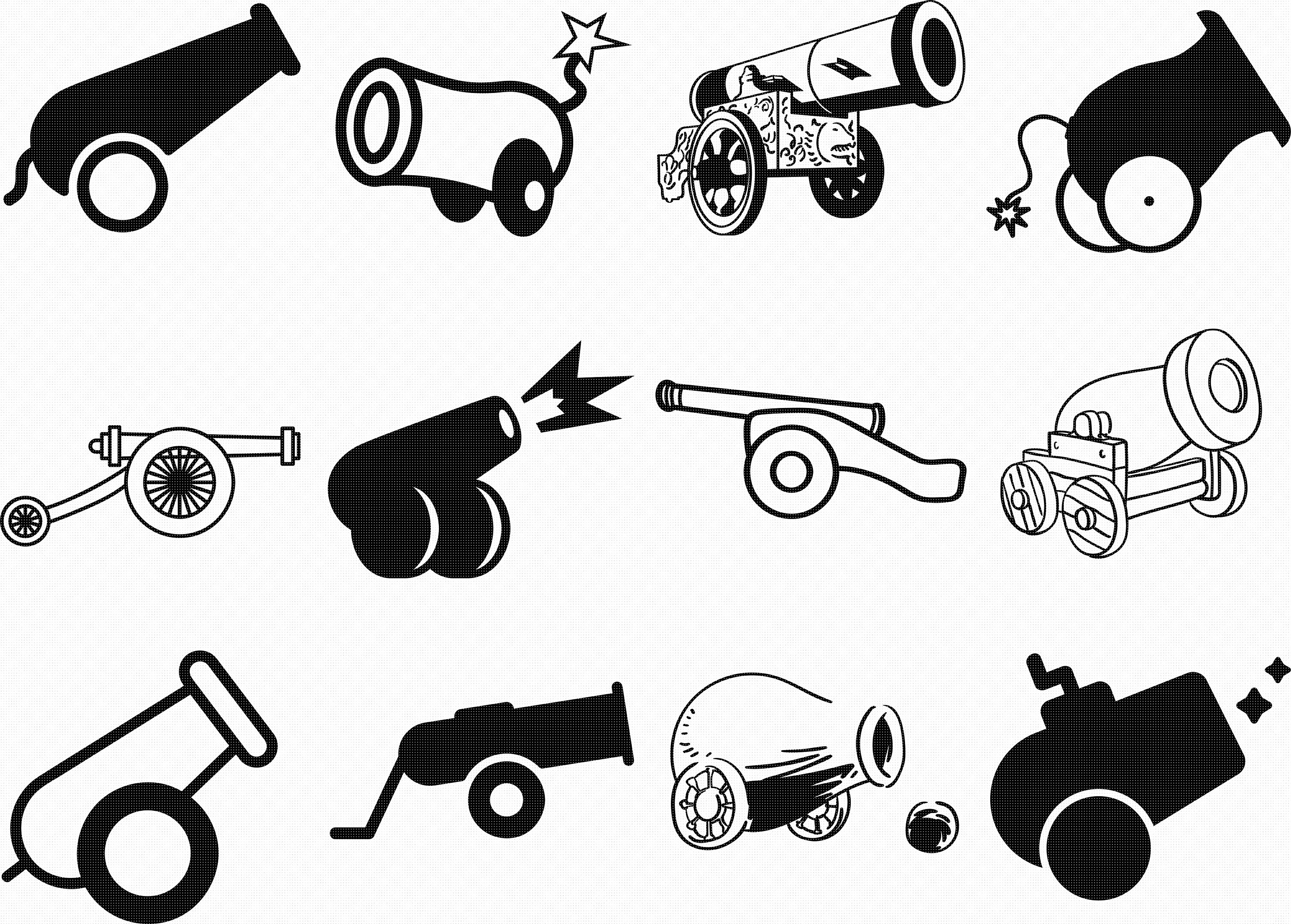Cannon Svg Eps Png Dxf Clipart for Cricut and Silhouette - Etsy Ireland