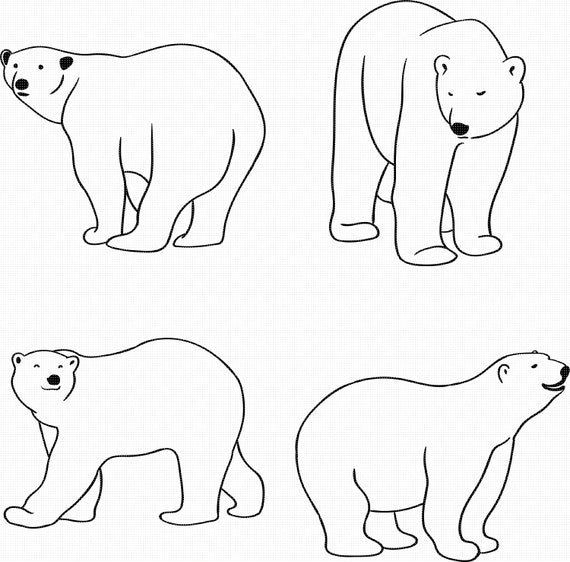 Ours polaire svg eps png dxf clipart pour cricut et | Etsy France