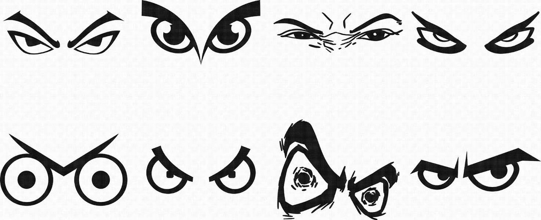 Buy Angry Eyes Svg, Eps, Png, Dxf, Clipart for Cricut and Silhouette ...