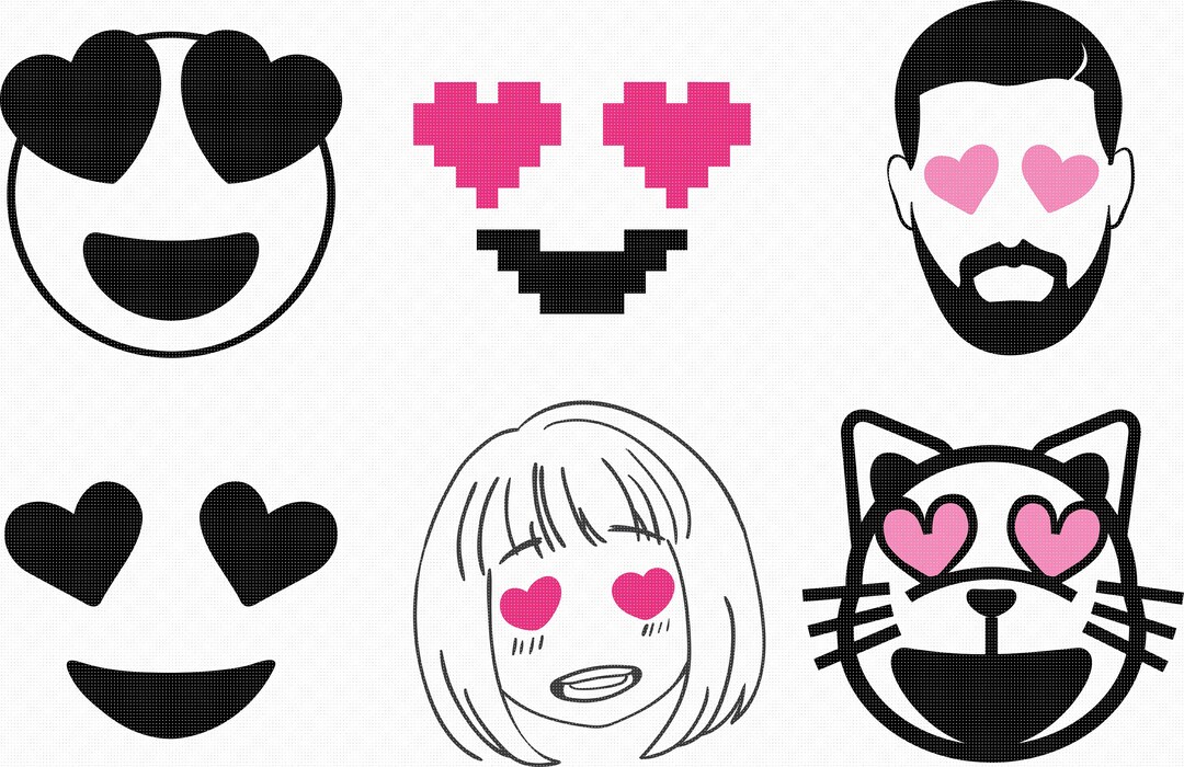 Heart Eyes Svg, Eps, Png, Dxf, Clipart for Cricut and Silhouette - Etsy