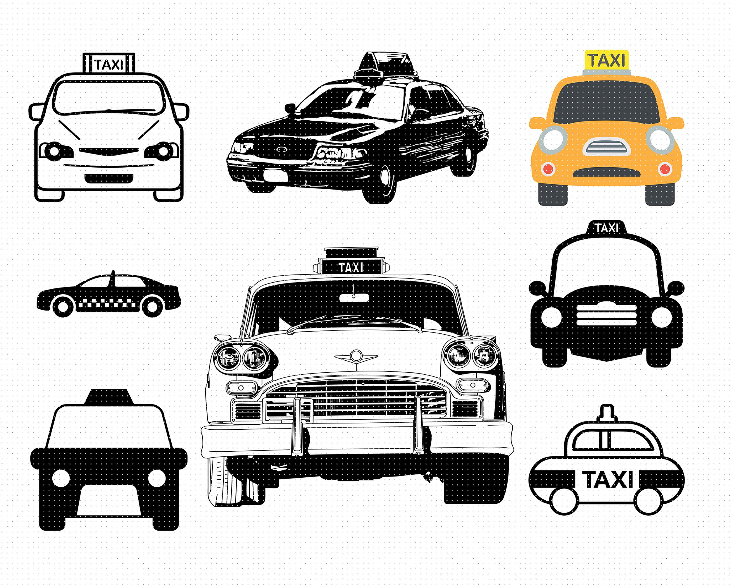 Taxicab Svg Eps Png Dxf Clipart for Cricut and Silhouette - Etsy