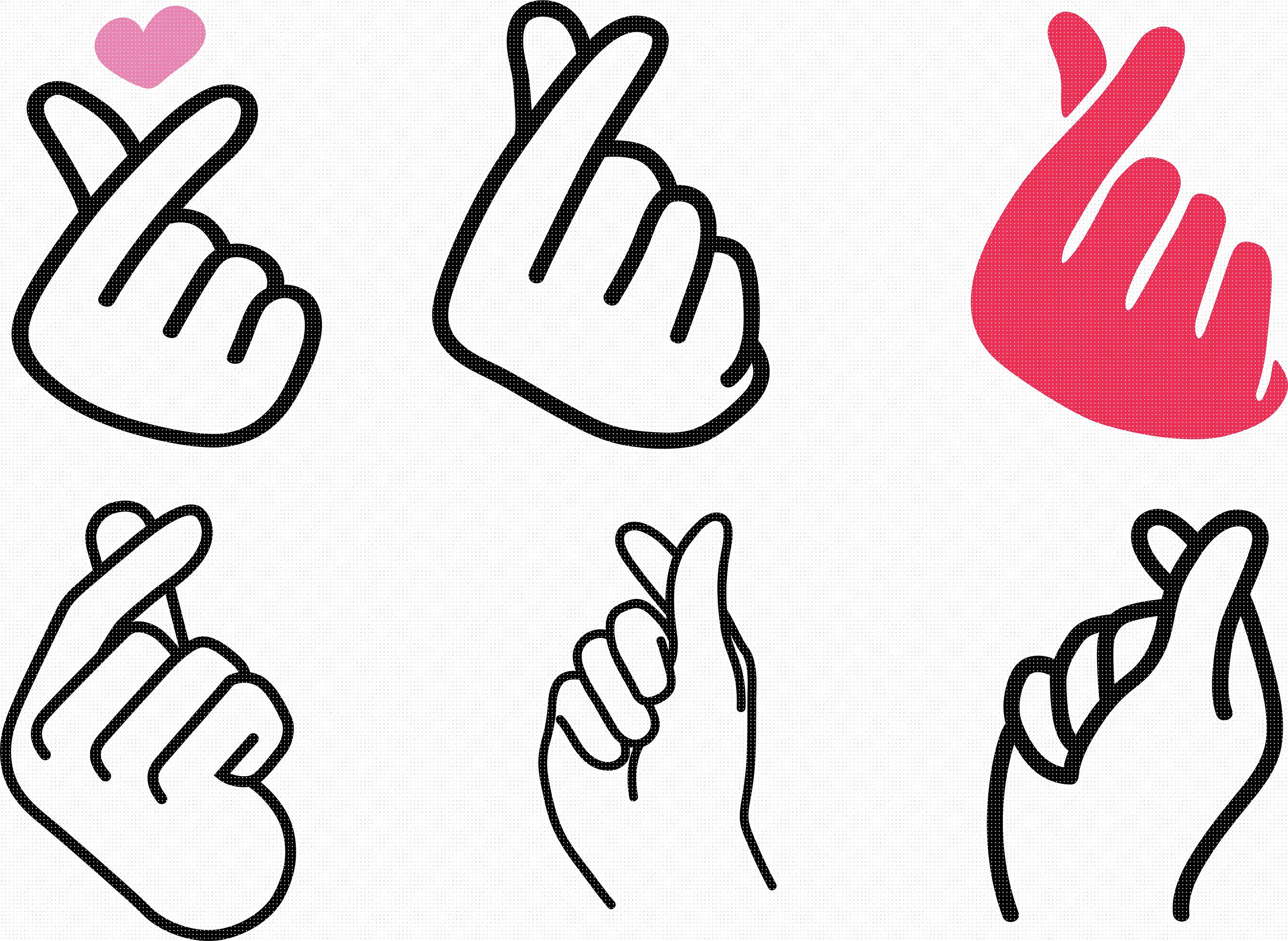 Kpop Finger Heart Svg Eps Png Dxf Clipart for Cricut and - Etsy Canada
