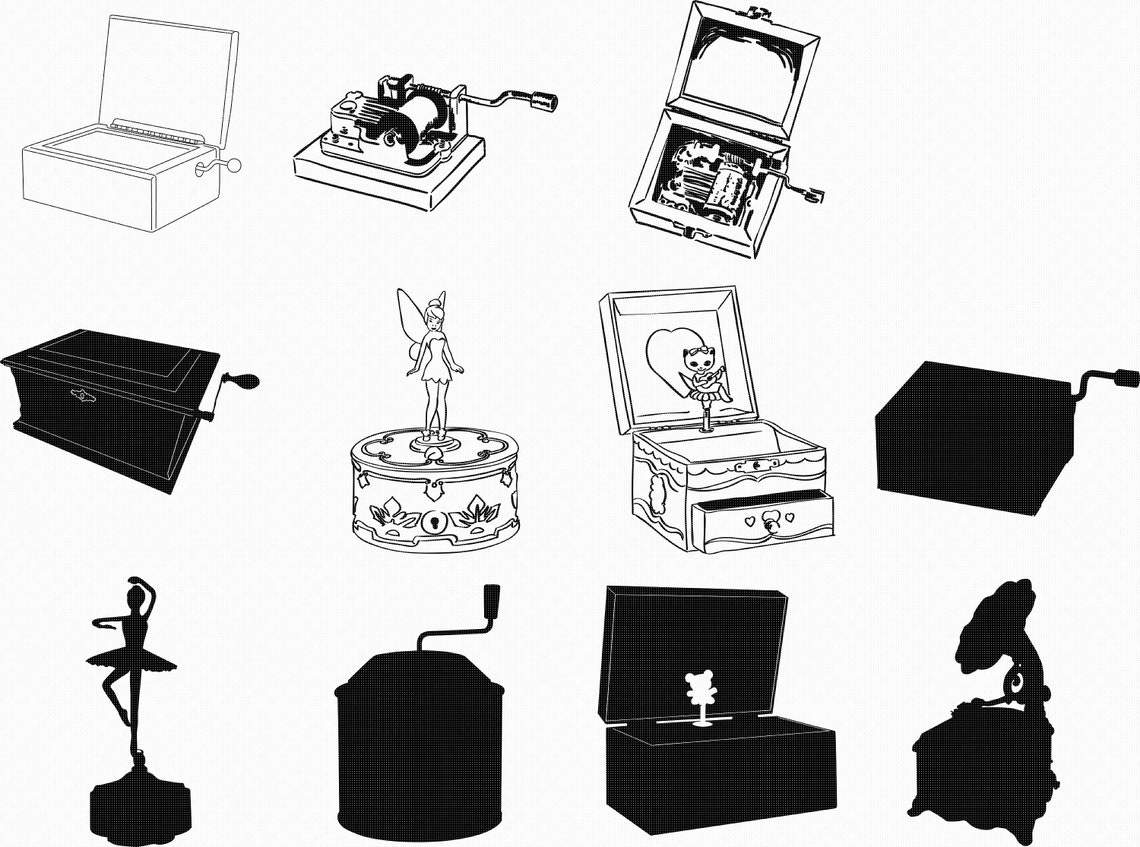 Music Box Svg, Eps, Png, Dxf, Clipart for Cricut and Silhouette - Etsy