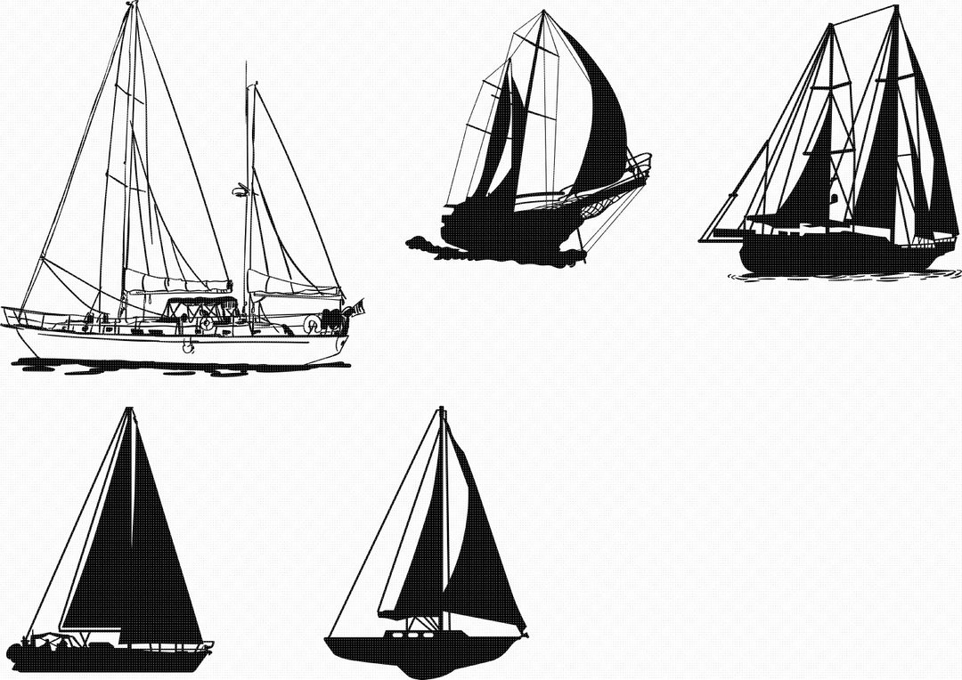 Sailboat Svg, Eps, Png, Dxf, Clipart for Cricut and Silhouette - Etsy