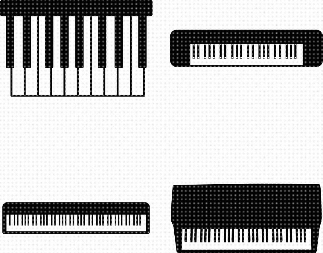 Piano Keyboard Svg, Eps, Png, Dxf, Clipart for Cricut and Silhouette - Etsy