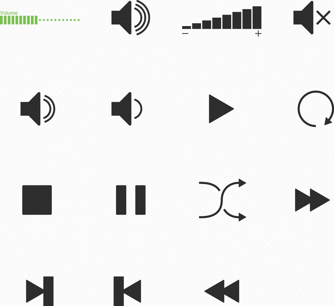 Volume Audio Icons Svg, Eps, Png, Dxf, Clipart for Cricut and ...