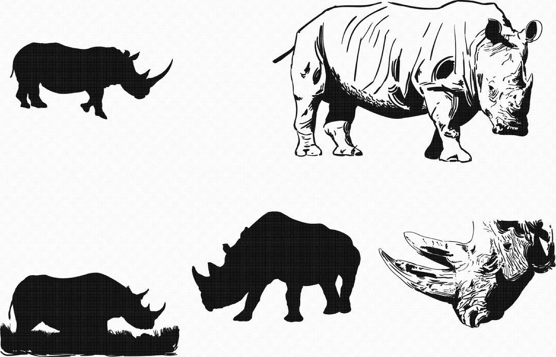 Rhinoceros Rhino Svg, Eps, Png, Dxf, Clipart for Cricut and Silhouette ...