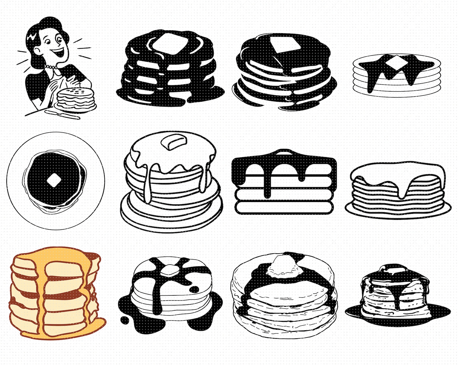 Pancake Svg, Eps, Png, Dxf, Clipart for Cricut and Silhouette - Etsy