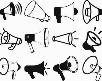 Bullhorn SVG, Megaphone SVG, Bullhorn Clipart, Bullhorn Files for ...