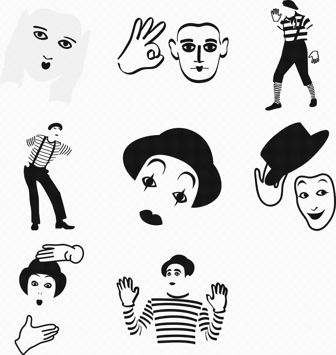Mime Svg, Eps, Png, Dxf, Clipart for Cricut and Silhouette - Etsy