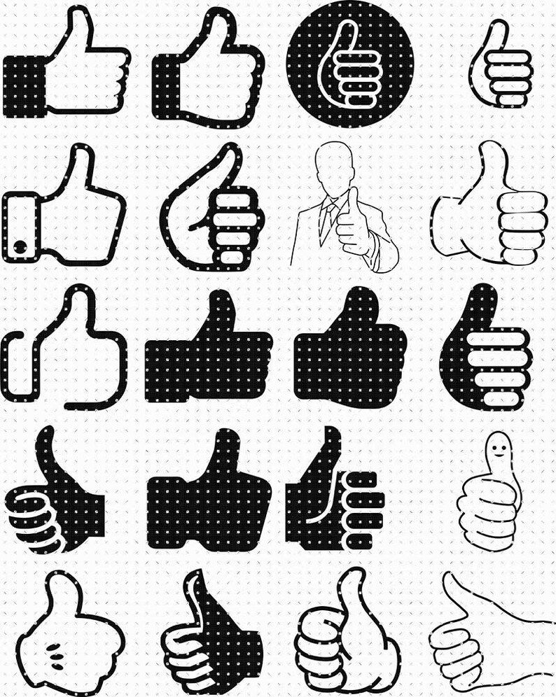 Thumbs up Hand Sign Svg Eps Png Dxf Clipart for Cricut and - Etsy Hong Kong