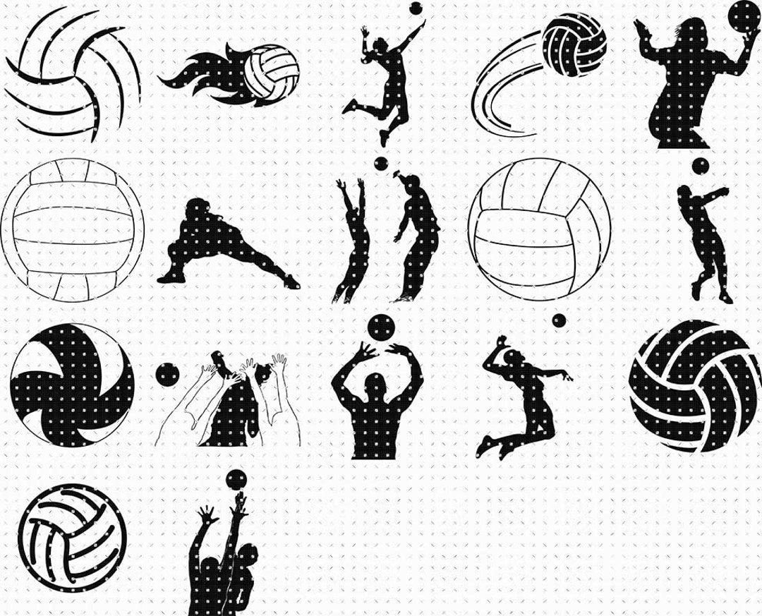 Volleyball Svg, Eps, Png, Dxf, Clipart for Cricut and Silhouette - Etsy
