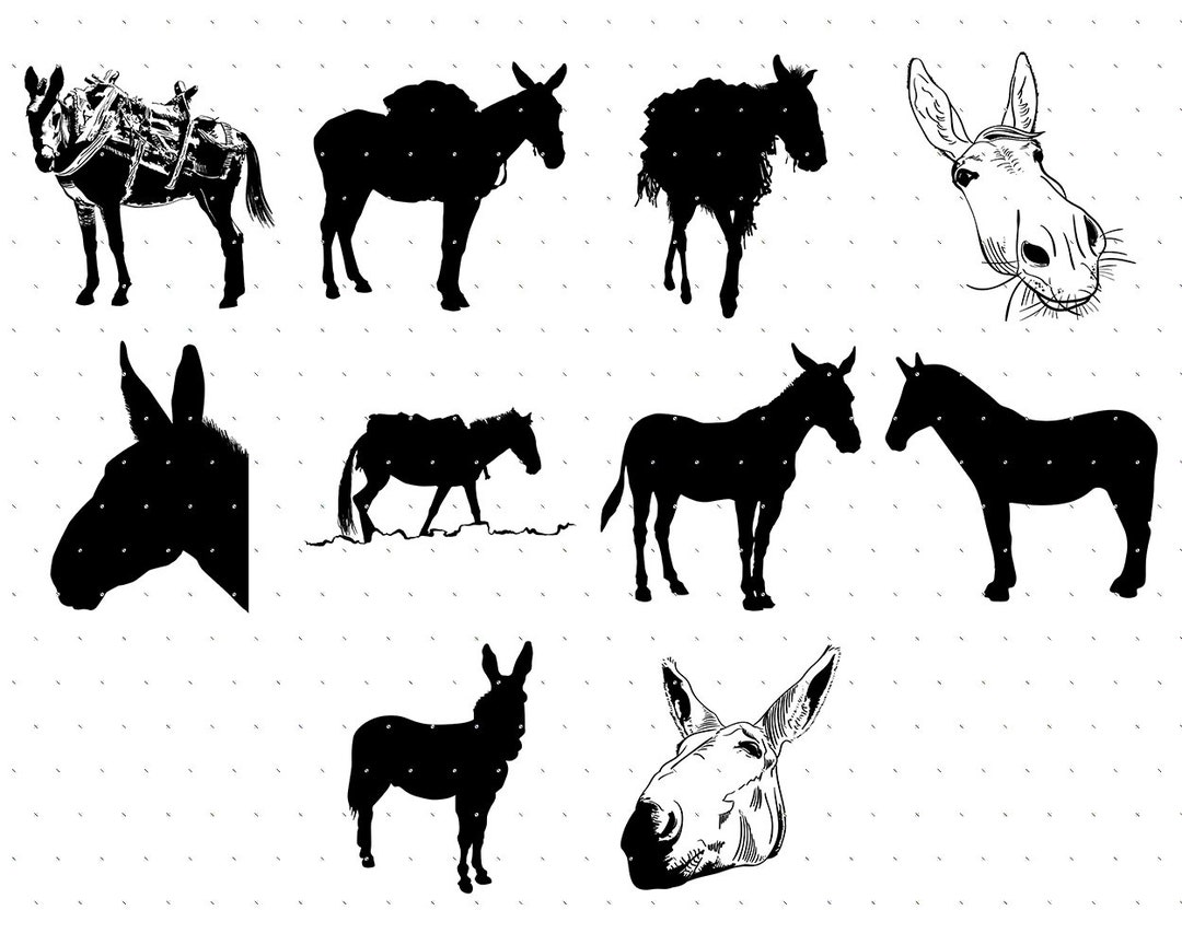 Mule Svg, Eps, Png, Dxf, Clipart for Cricut and Silhouette - Etsy