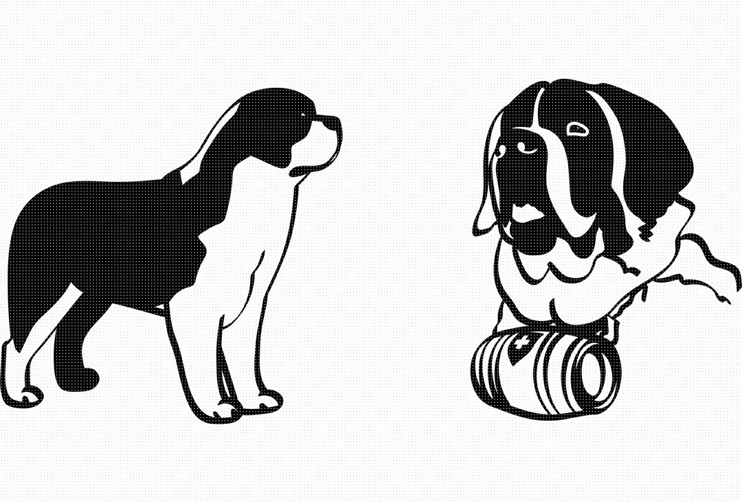 St. Bernard Dog Svg, Eps, Png, Dxf, Clipart for Cricut and Silhouette ...