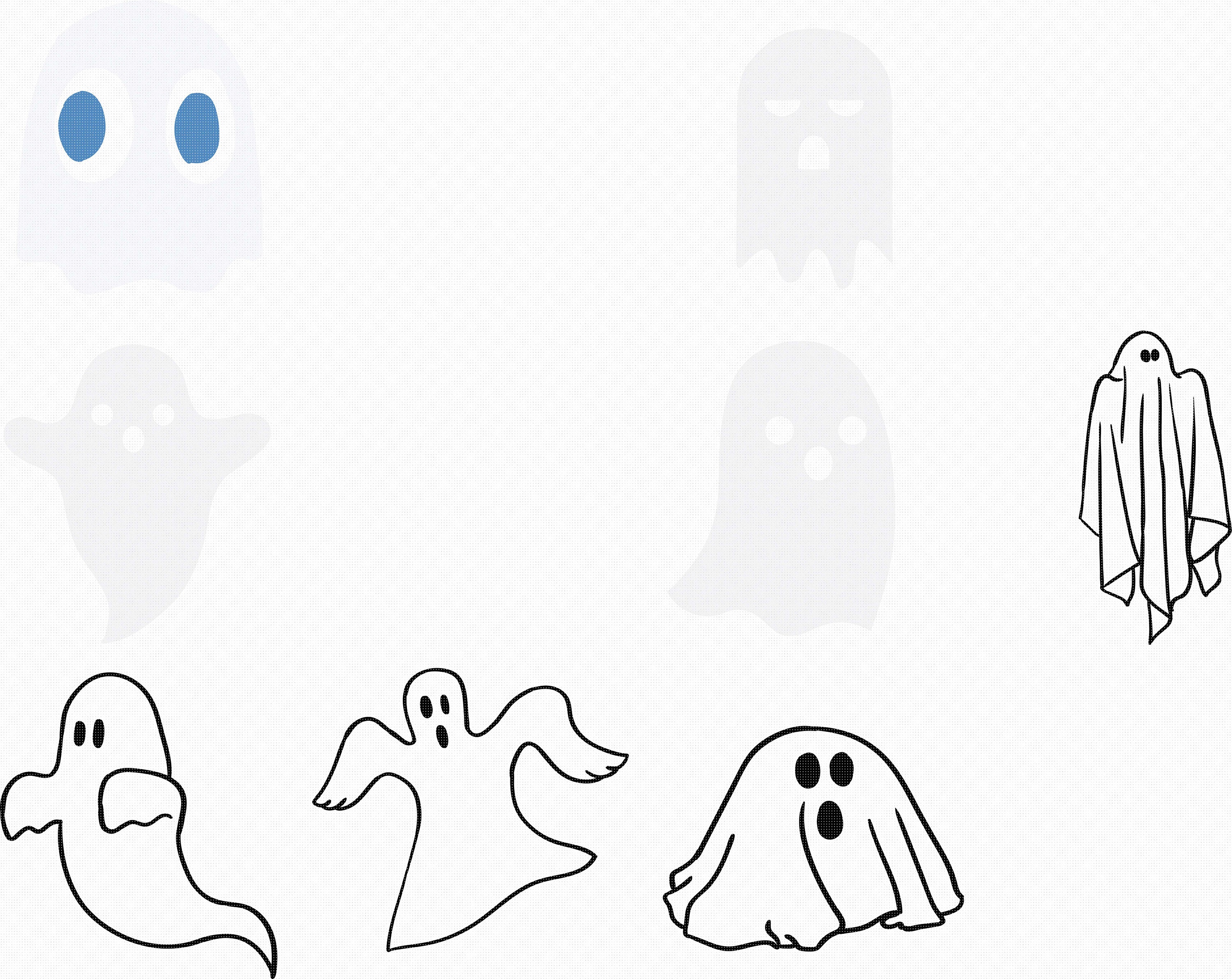 Ghost Svg Eps Png Dxf Clipart for Cricut and Silhouette - Etsy