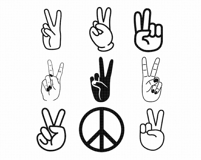 Peace Sign Svg, Eps, Png, Dxf, Clipart for Cricut and Silhouette - Etsy