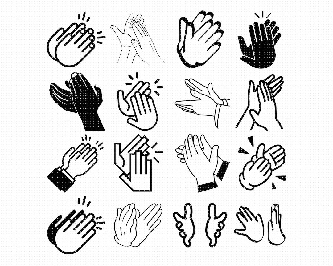 Clapping Hands Svg, Eps, Png, Dxf, Clipart for Cricut and Silhouette - Etsy
