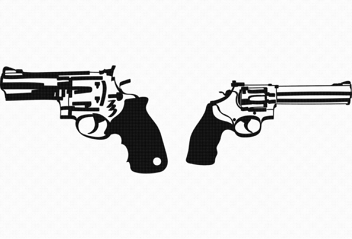 Revolver Gun Svg Eps Png Dxf Clipart for Cricut and - Etsy