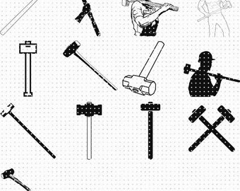 Sledgehammer SVG, Hammer Svg, Sledgehammer Clipart, Sledgehammer Files ...